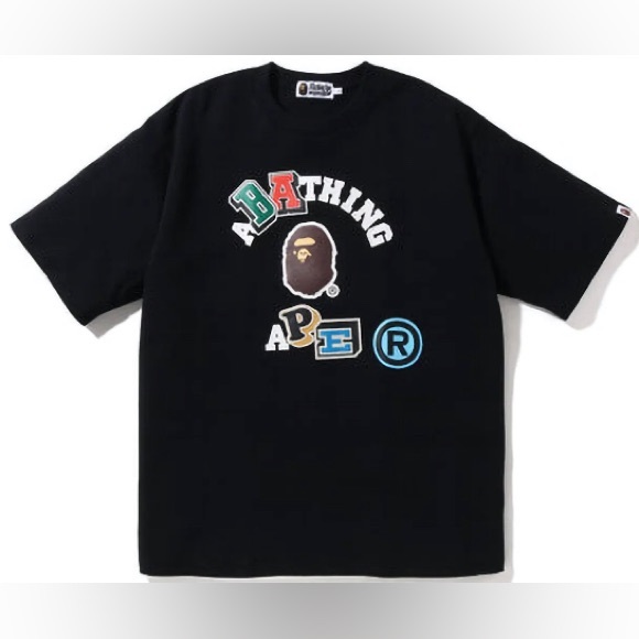 Bape | Shirts | Bape Multi Fonts Relaxed Fit Collageheavy Weight Tee ...
